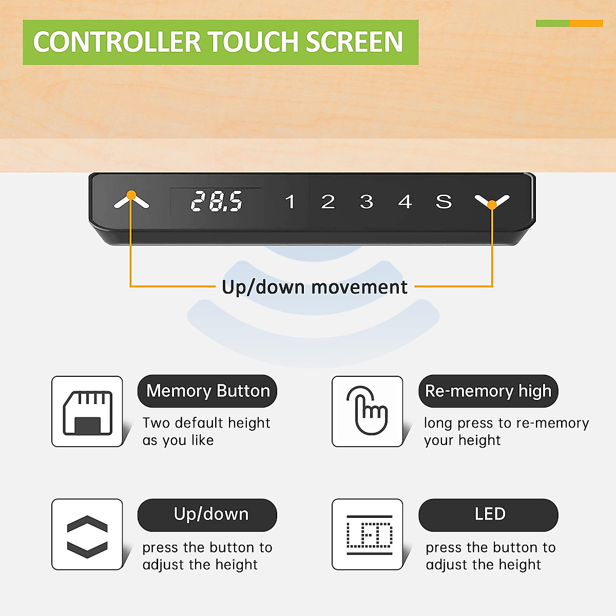 ALFA FURNISHING Advanced 48x30 Inches Standing Desk for Home Office, Dual Motor Electric Adjustable Height Desk, Sit Stand Desk with 4 Pre-Set Memory (48x30, Maple Top + White Frame Dual Motor)