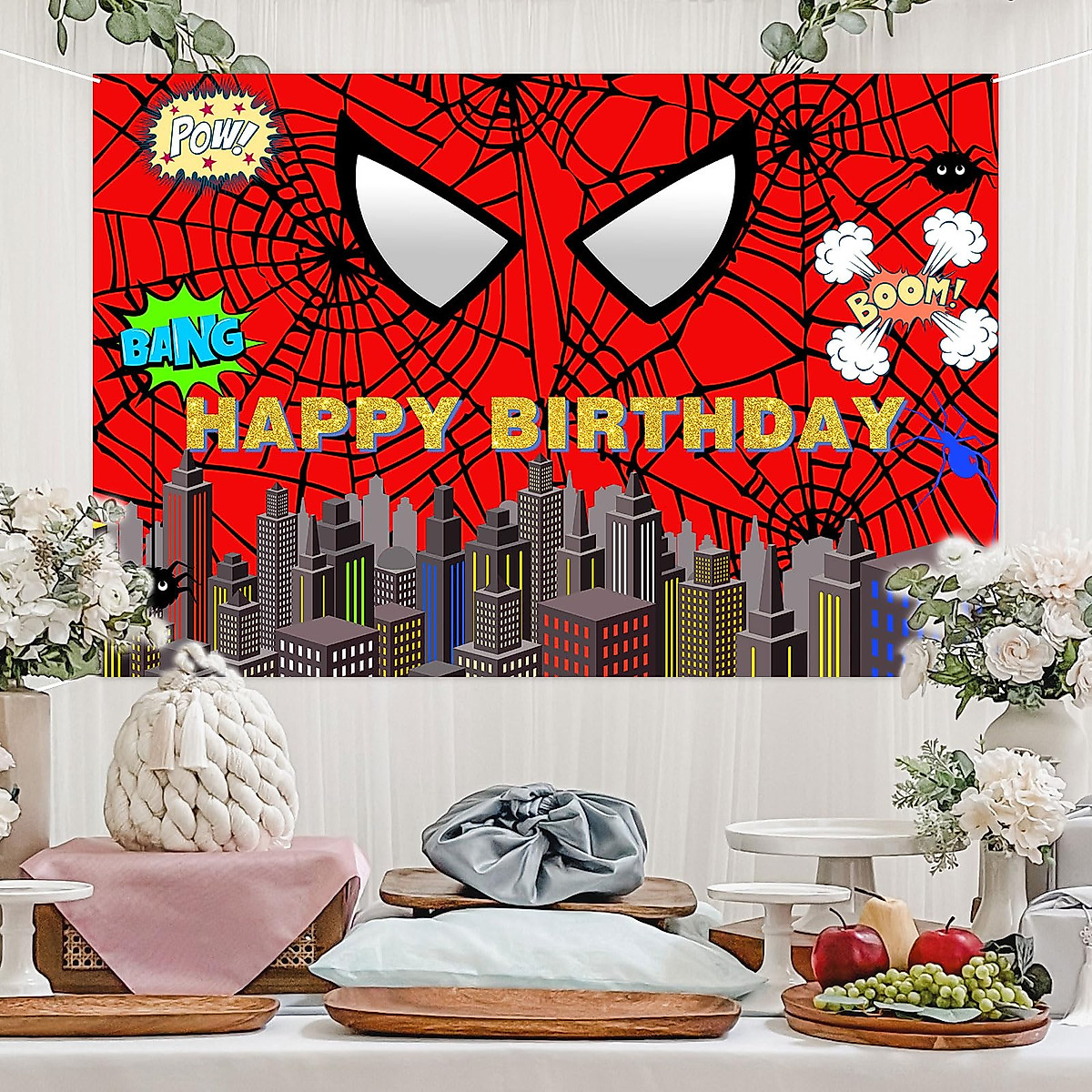 RoadSea Cartoon Sign Birthday Backdrop Banner - Kid Girl Boy Birthday Party Background - Cartoon Movie Theme Boy Birthday Party Photography Background Decorations - 6 x 4 Feet