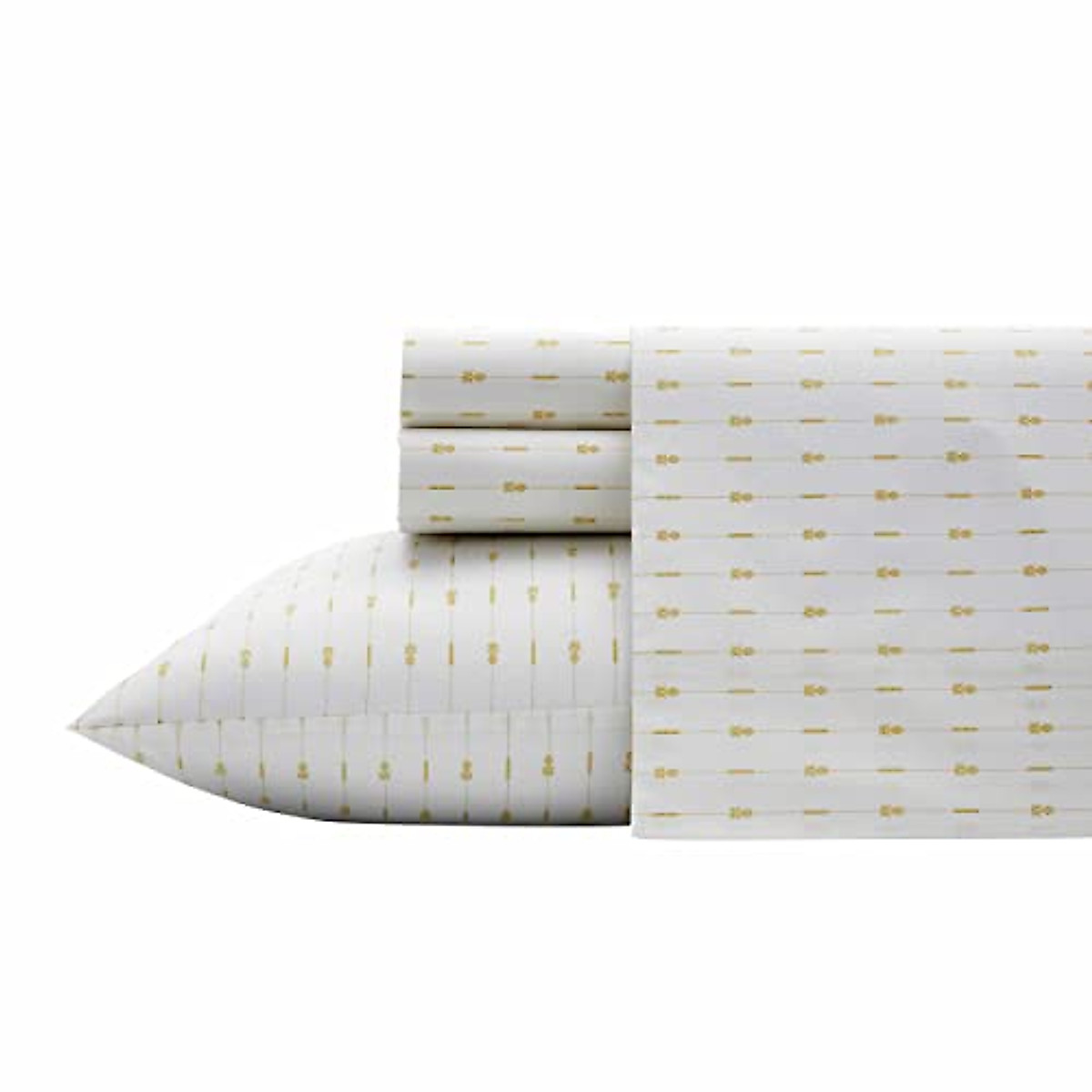 Tommy Bahama - King Sheets, Cotton Percale Bedding Set, Crisp & Cool, Stylish Home Decor (Pineapple Pinstripe Yellow, King)