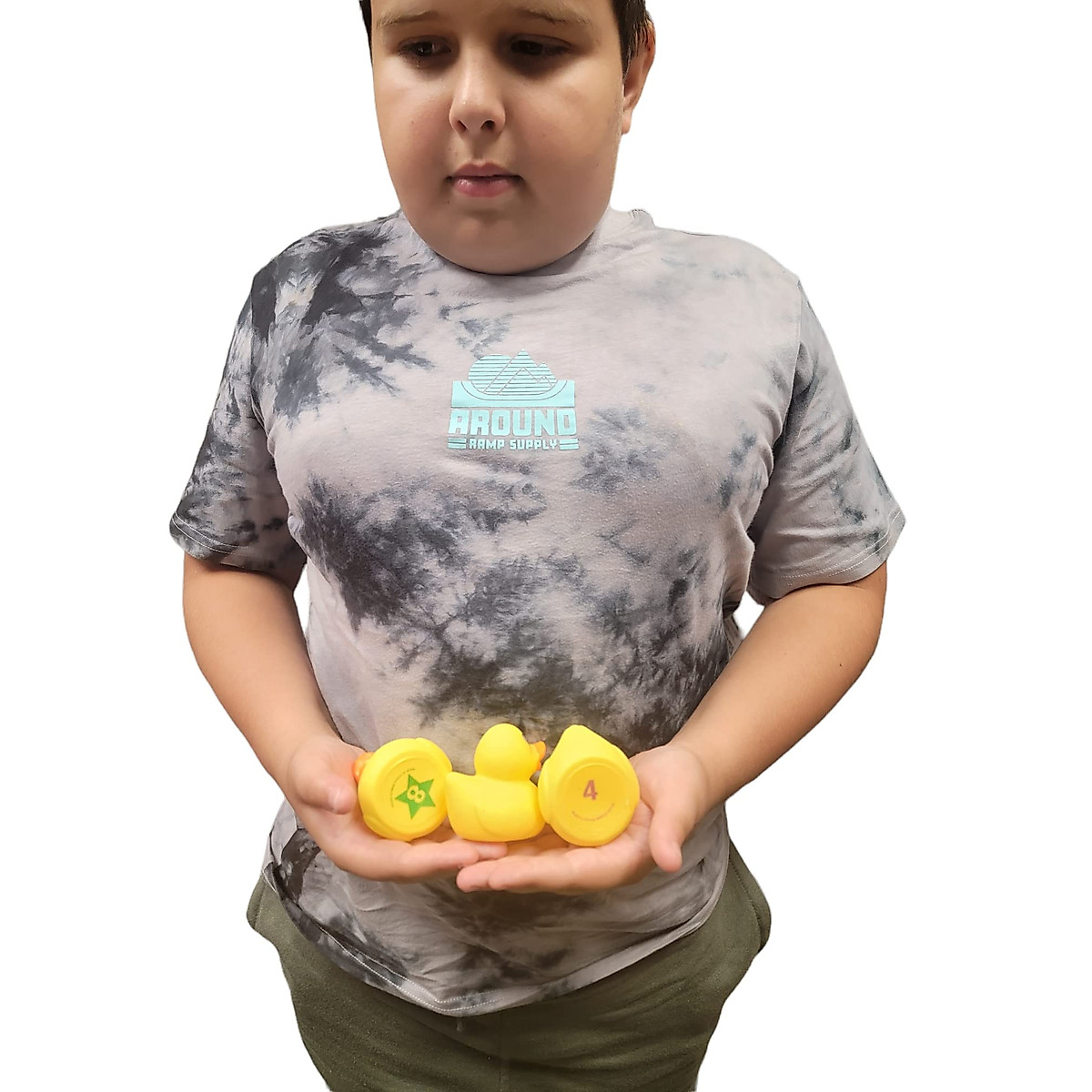 Yellow Rubber 2.5" Ducky Matching Game (20 Pack) 1 to 10 Numbers. Soft Rubber Duckies. (10 starred & 10 unstarred) Memory Game for Kids. Fun Educational Learning Toy Preshcoolers Develops Memory