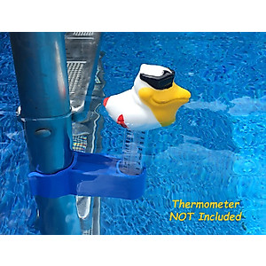 Leaf Bone - Leaf Net Skimmer Clip, In-Ground Swimming Pools and ONLY 1.9" Steel Ladder Handrails (Net Not Included), Leaf Rake Ladder Attachment