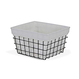 Cheung's 16S003 Lined Metal Wire Rectangular Storage, Black