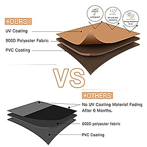 Fire Pit Cover - 30 Inch 32 Inch Strong Fade-Resistant Tear-Resistant UV-Resistant Waterproof Heavy Duty 900D Material Fire Table Cover Square for Outdoor Fire Pit Table - Brown