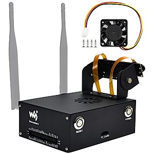 Jetson Nano Metal Case with 5V Cooling Fan Compatible with Jetson Nano Developer Kit B01 (4GB),with Camera Holder Reset,Power Button,for Waveshare IMX219 Series Camera,Wireless-AC8265