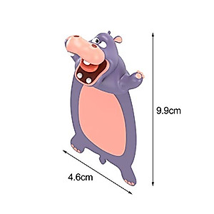 Funny 3D Cartoon Animal Bookmark, 3D Animal Bookmark with Flat Body Gift for Children and Girls (purplr+Pink)