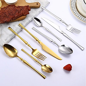 30pcs Dinnerware Set Stainless Steel Tableware Knife Tea Fork Coffee Spoon Flatware Dishwasher Safe Dinner Cutlery Set