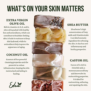 EDEN Daily Essentials - Men’s Soap - Natural Soap Bar - Mint Eucalyptus Hair & Body Soap Bar with Kaolin Clay and Peppermint Essential Oil - Masculine Scent - Made with Pure Essential Oils - Shampoo Bar - Olive Oil Soap - Shea Butter Soap - Handmade Soap