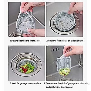 500 Pcs Disposable Kitchen Sink Strainer Mesh Bags, Kitchen Sink Filter mesh Bag Net Strainer Bags, Anti Clogging Sink Strainer Trash Bag for Kitchen Sink Drain Catch Food Waste Leftover Garbage
