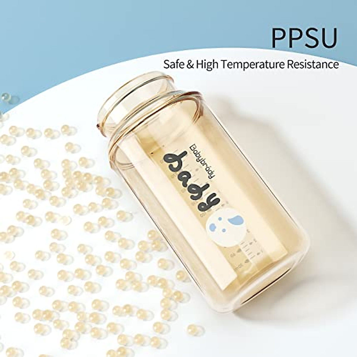 FLYBABY PPSU Sippy Cup with Handles for Toddlers, Weighted Straw Cups Spill Proof, Water Bottle for Kids 1 Year+, 10 Ounce Light Pink