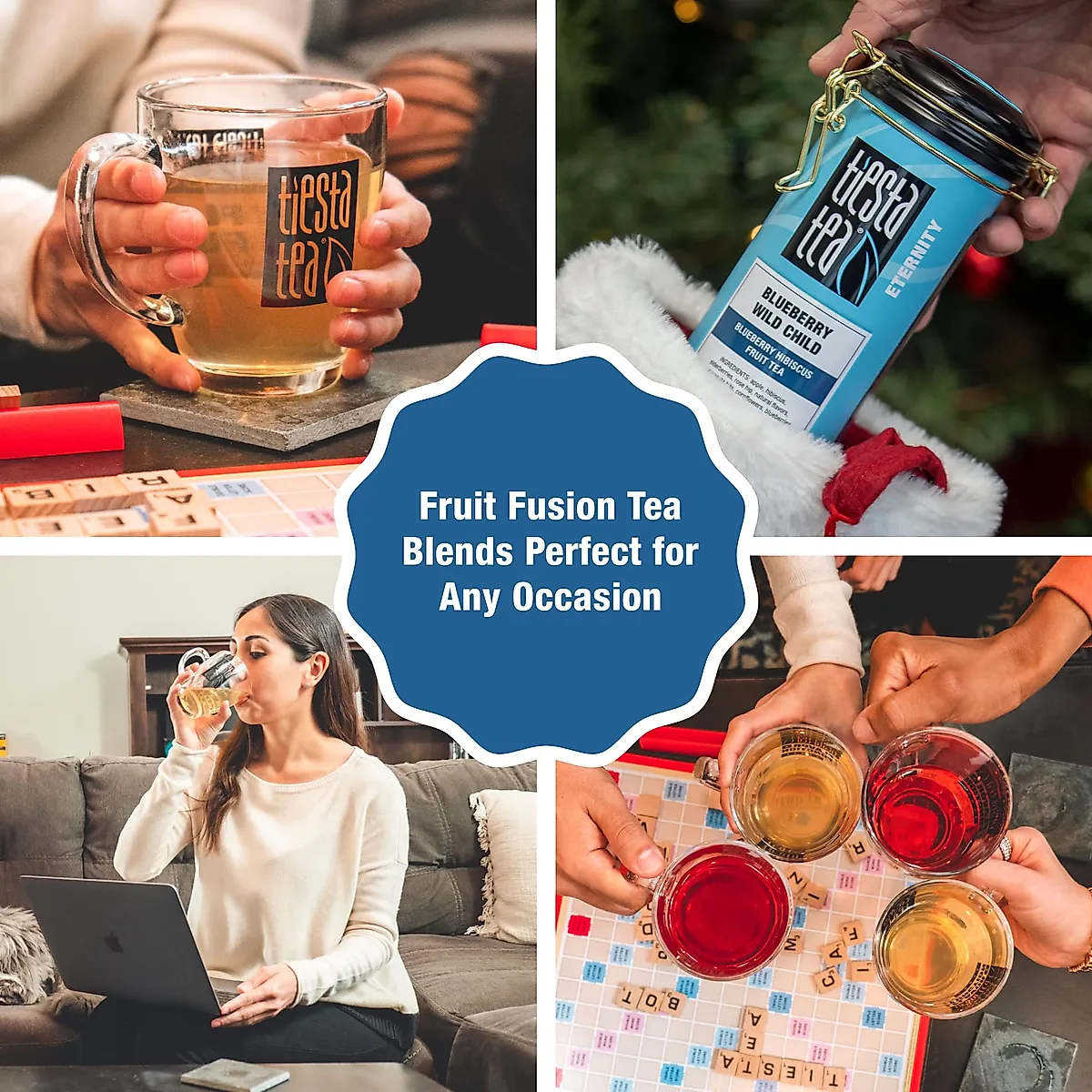 Tiesta Tea - Blueberry Wild Child, Loose Leaf Blueberry Hibiscus Herbal Tea, Non-Caffeinated, Hot & Iced Tea, 5.5 oz Tin - 50 Cups, Natural Flavors, Herbal Tea Loose Leaf Blend