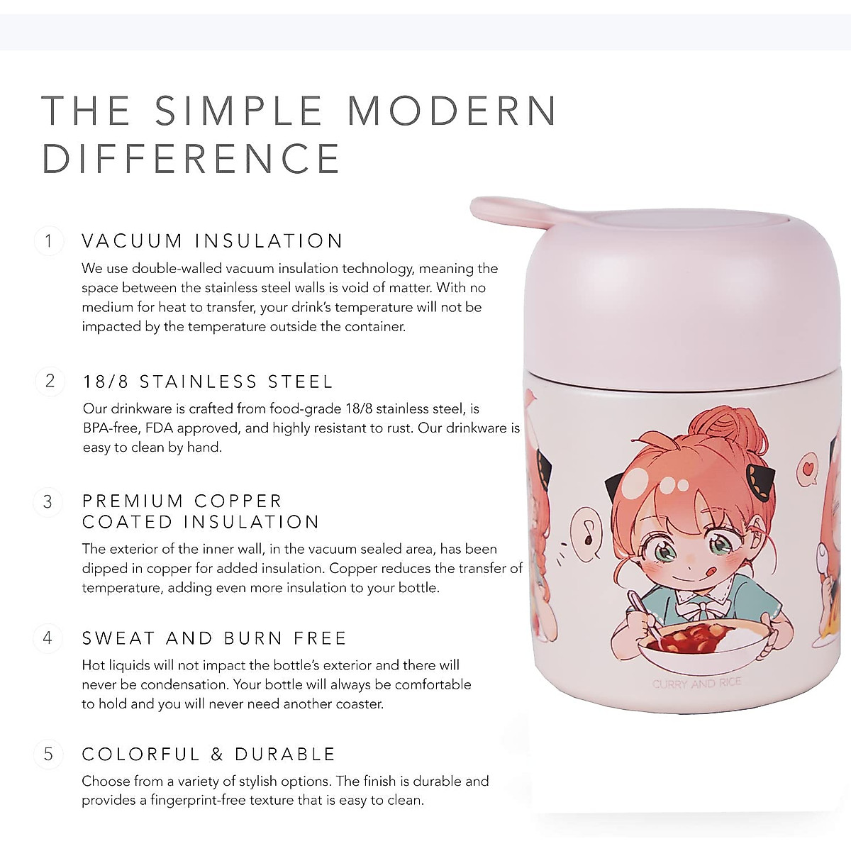 Maxerkeep 17oz Vacuum Insulated Soup Flask, Stainless Steel Lunch Container for Hot Food,Food Jar for Toddlers & Kids