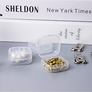 DUOFIRE Small Containers with Lids 24 Packs Plastic Box Clear Small Storage Containers Bead Organizer for Beads, Crafts, Jewelry, Small Items (1.38x1.38x0.7 Inches)