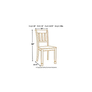 Signature Design by Ashley Whitesburg Cottage Rake Back Dining Chair, 2 Count, Brown & White