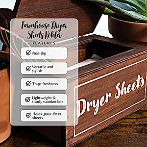 MJ Ramirez Products Dryer Sheet Container with Lid, Fabric Sheet Dispenser, Farmhouse Decor for Laundry Room, Farmhouse Laundry Storage