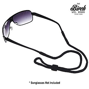 BIRCH's Black Sports Safety Glasses Sunglasses Holder Eyeglasses Neck Cord String Retainer Strap
