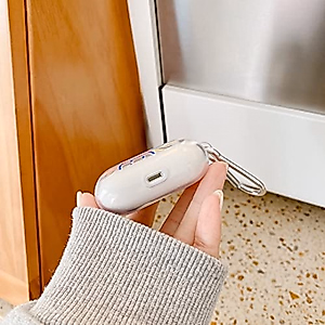 HENJI TPU Case for AirPods 2&1, Anti-Fall Protective AirPods 12 Case with Keychain, Front Led Visible, Ultra Slim Shockproof Skin for AirPods 21 Charging Box (Smiley)