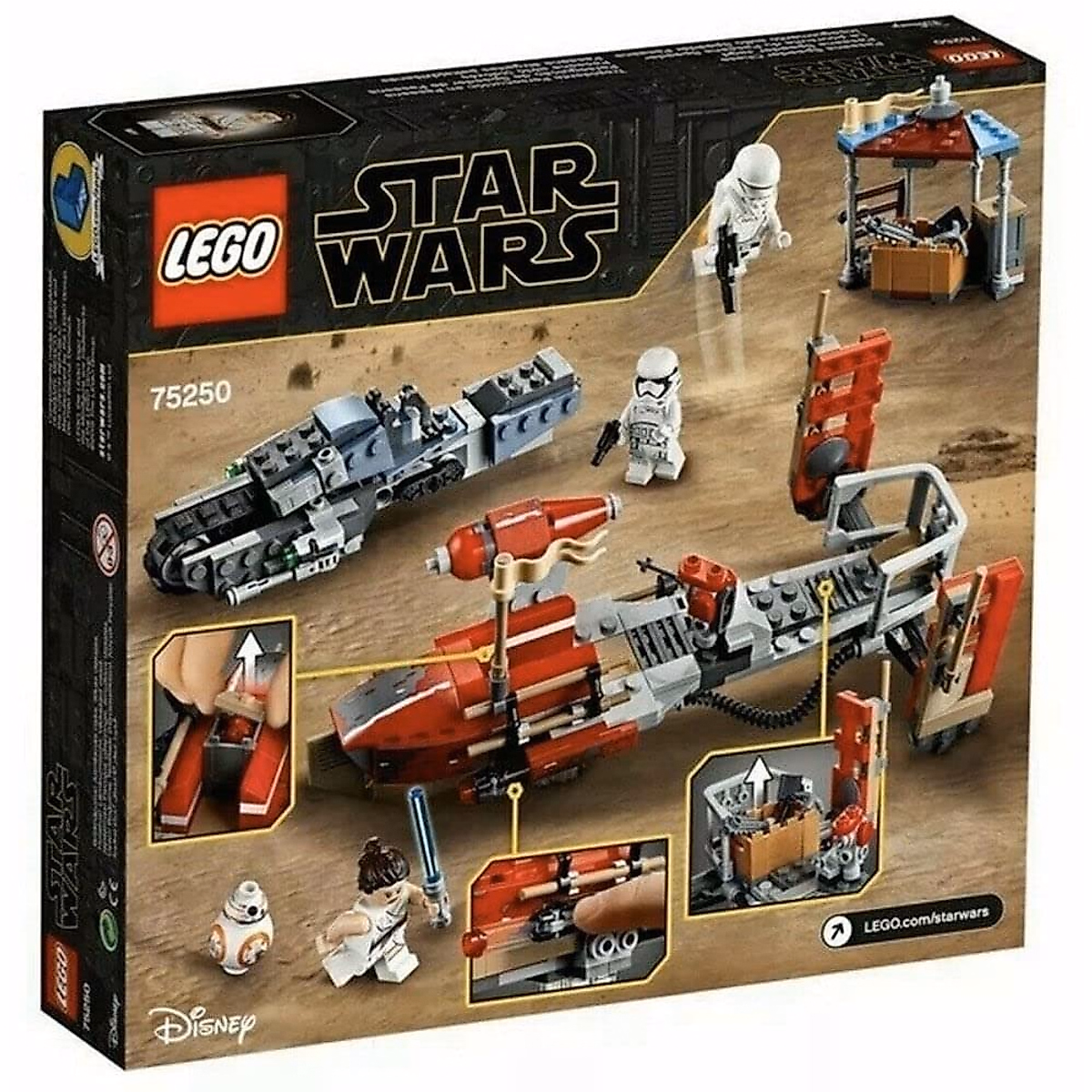 LEGO Star Wars: The Rise of Skywalker Pasaana Speeder Chase 75250 Hovering Transport Speeder Building Kit with Action Figures (373 Pieces)