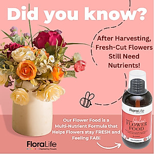 FloraLife Fresh-Cut Flower Food - Liquid Multi-Nutrient & Hydration Solution - 8oz