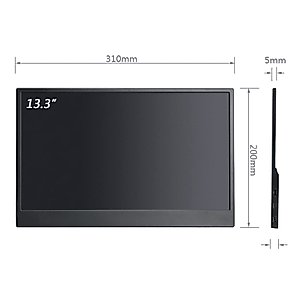 Serchou 13.3-inch Ultra-Thin Portable Monitor External Expansion of The Same Screen IPS HD Display, Built-in Dual Speakers