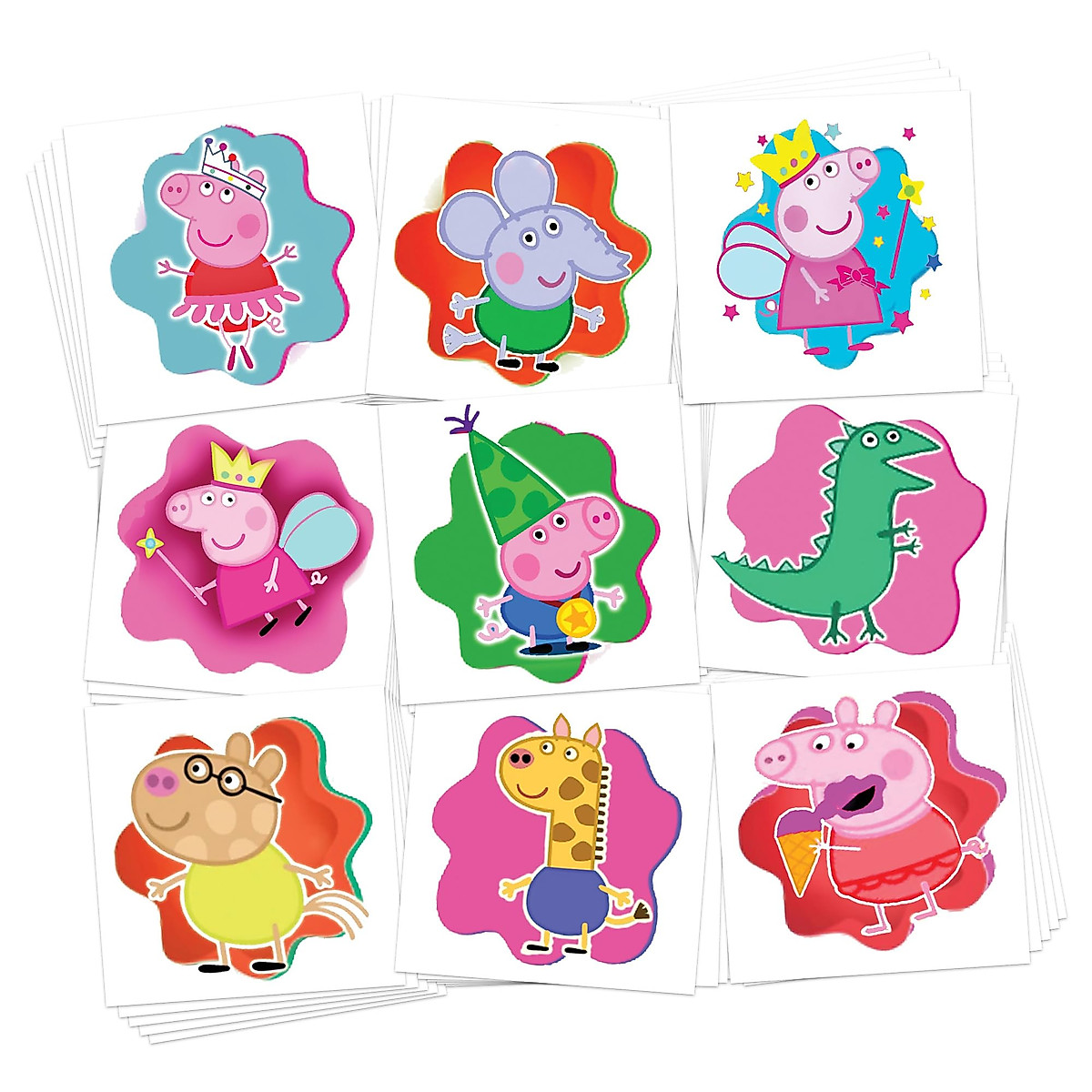 Little Miss Pink Pig Temporary Tattoos - 45pk - Kids Party Favors - Pinata Stuffers