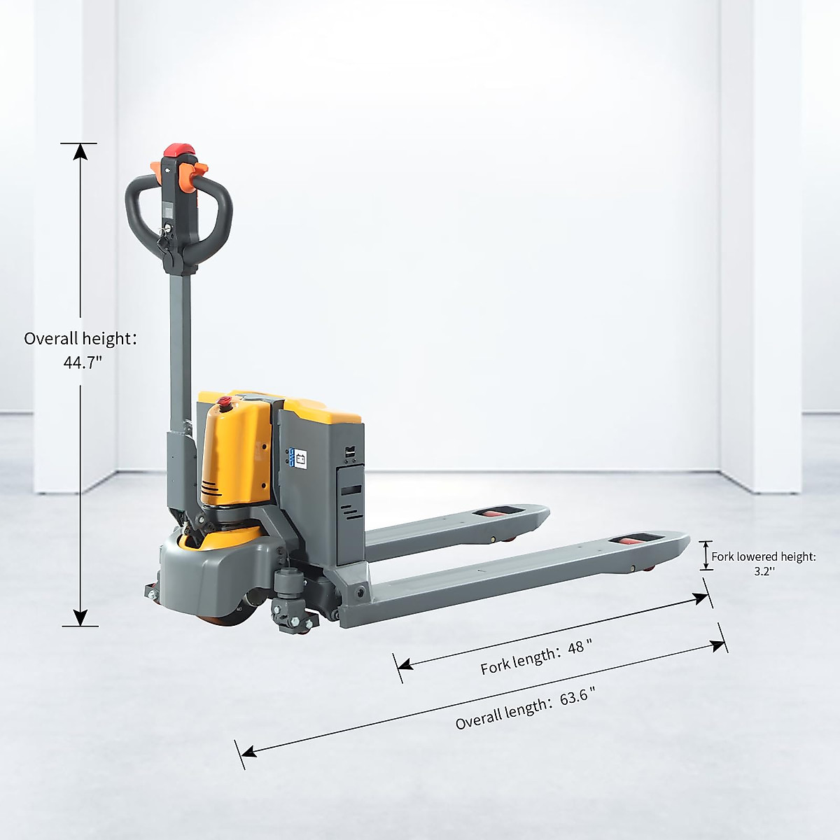 APOLLOLIFT Full Electric Pallet Jack 3300Lbs Capacity 48" x27" Fork Size Walkie Powered Pallet Jack Lithium Battery Pallet Truck, 2 Unit