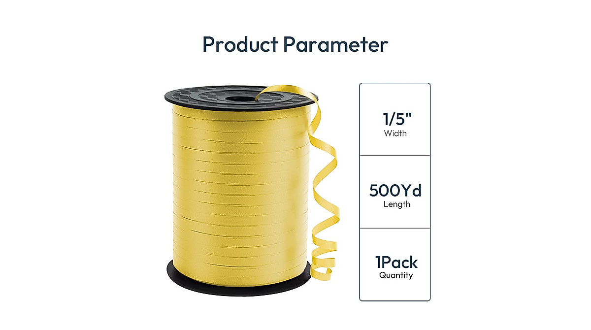 KMER LIFE Yellow Curling Ribbon - 500 Yards for Gifting