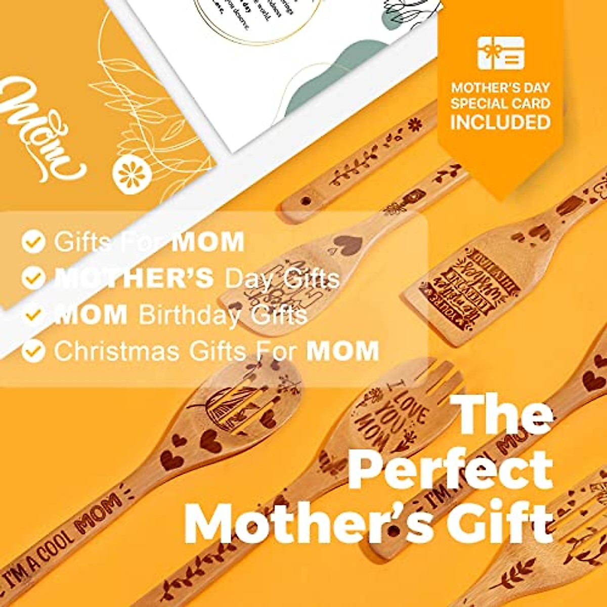 Riveira Mothers Day Gifts For Mom From Daughter - Mom Gifts For Mothers Day - Mother's Day Gift Ideas - Cool Mothers Day Gifts For Moms Who Have Everything - Mother Day Wooden Spoons For Cooking