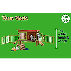 Schleich Farm World, Easter Toys for Boys and Girls Ages 3-8, 8-Piece Playset, Rabbit Hutch and Bunny Playpen Toy Set