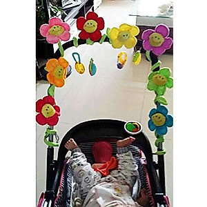 Life on Left 26" Super Cute Sun Flower, Plush Daisy Flowers with Bendable Stems Big Smile Face Flower Creative Stuffed Plush Toy (65cm) (red Sunflower)