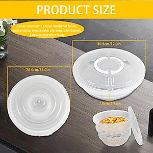 Wensdr 3 Packs 12in Clear Food Storage Container with Lid and Handle Pie Pizza Carrier Container Sets Reusable Two Sided Food Serving Keeper