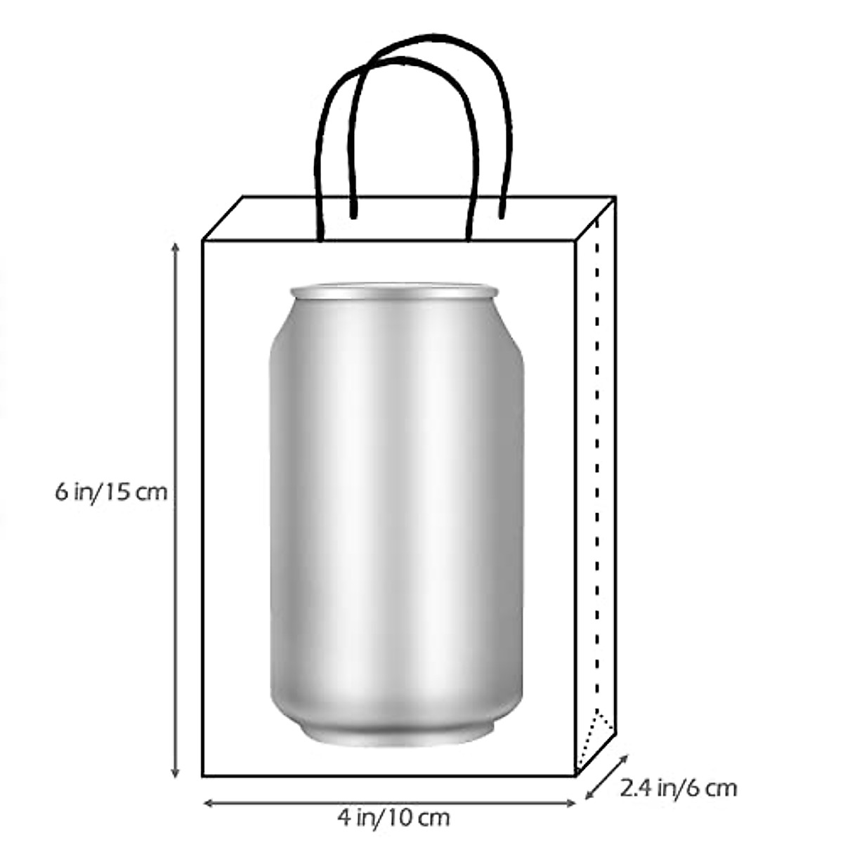 AZOWA Gift Bags Small Kraft Paper Bags with Handles (4 x 2.4 x 6 in, Hunter Green Color, 50 Pcs)