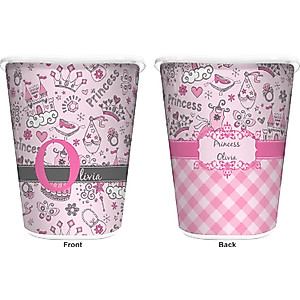 RNK Shops Personalized Princess Waste Basket - Double Sided (White)