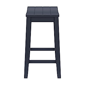 Hillsdale, Fiddler Wood Backless Counter Height Stool with Saddle-Style Seat, Navy