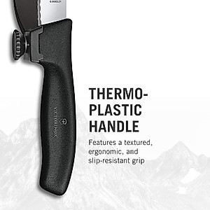 Victorinox Swiss Classic Dux Knife - Kitchen Knife with Adjustable Guide - Cooking Knife for Cutting Meat, Bread & More - Black Handle, 8.25"