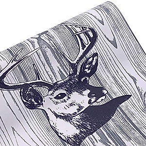 Yifasy Elk Deer Shelf Liner 17.7x118 Inch Wood Grain Loft Style Bunk Bed Bookcase Headboard Lining Paper Self Adhesive Christmas Decor