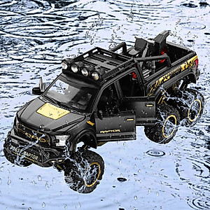 Diecast Pickup Truck Toy F150 Zinc Alloy Metal Model Car 1:24 Scale for Kids Toy Gift (Black)