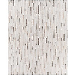 Hauteloom Ellington Living Room, Bedroom Area Rug - Hide, Leather & Fur - Brown, Ivory - 2' x 3'