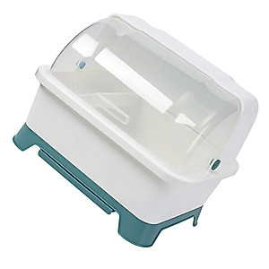 Dish Drying Rack, Dish Drain Storage Box Tableware Holder with Lid Dish Bowl Organizer for Restaurant Kitchen Home (39.5 * 32 * 30.5 cm)