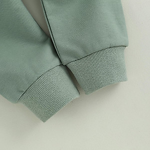 Toddler Baby Girl Clothes Long Sleeve Letter Print Crewneck Sweatshirt Sweatpants Fall Winter Sweatsuit Set Outfit (Daddy's Girl Green, 12-18 Months)