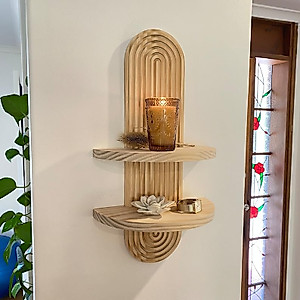 Fluted Arch Wood Wall Shelf - Floating Shelves, Wall Shelves, Wall Shelf, Shelf, Shelves, Floating Shelf, Shelving, Shelves On Wall, Boho