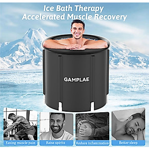 Portable Ice Bath Tub for Athletes Adults, Large 99 Gallons Ice Plunge Tub with Cover, Ice Pod Cold Bath Plunge Tub for Cold Water Therapy and Recovery, Thicken Cold Tub Ice Baths at Home & Outdoor