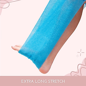 S&T INC. Back Scrubber for Shower, Exfoliating Body Scrubber or Bath Exfoliating Towel for Skin Care, 11.8 Inches x 35.4 Inches, Assorted Pink, 3 Pack