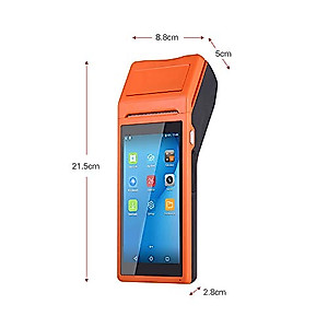 BISOFICE POS Receipt Printer, Android 8.1 OS Mobile POS, 58mm Receipt Printer, 5.45" Touch Screen PDA Printer Supports 3G WiFi BT4.0 USB OTG Bluetooth, Handheld POS Machine Terminal Printer