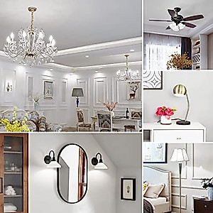 Brightever Candelabra 40W Equivalent LED Light Bulbs, 4W Candle Light Bulbs with Small E12 Base, Daylight White 5000K Ceiling Fan Lightbulbs, Type B Bulb for Wall Sconces, Non-Dimmable, Pack of 6