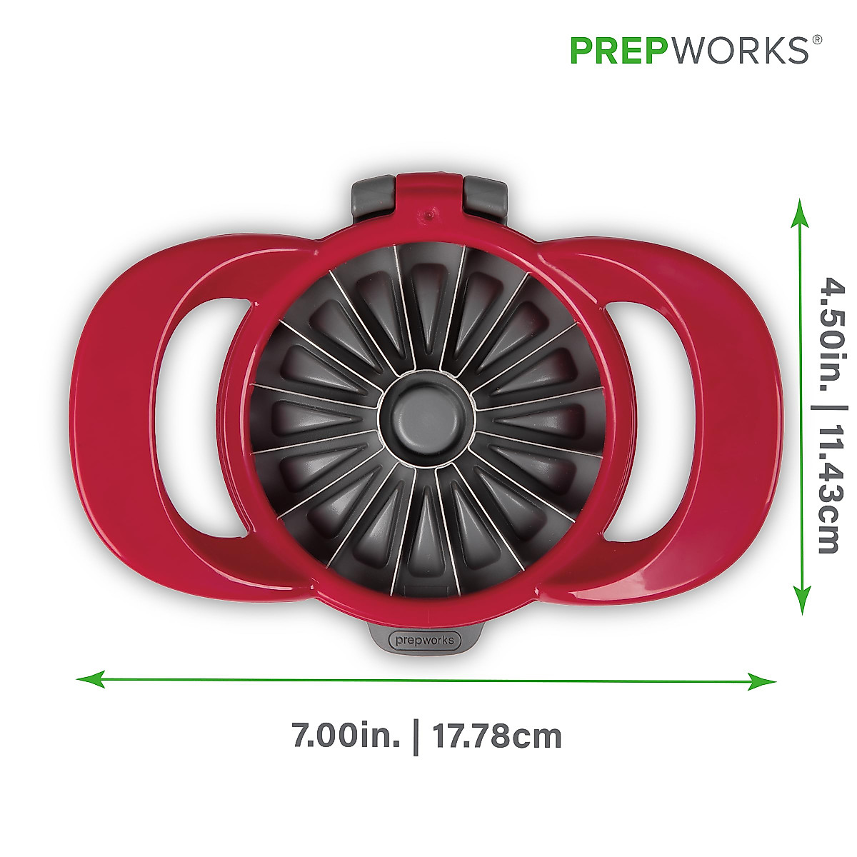 PrepWorks by Progressive Dishwasher Safe 16-Slice Thin Apple Slicer and Corer with Attached Safety Cover