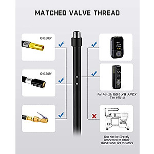 Fanttik Air Pump Hose Adapter, Extension Hose for Schrader and Presta Valve, 19.96'' Locking Tire Chuck Tube, VG8/8V1 Screw Thread Connection, Tire Inflator Universal, Suit for Car, Motorcycle, Bike