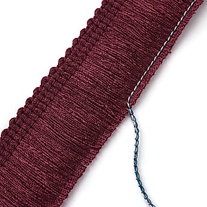 KISSITTY 27 Yards Tassel Fringe Trim 1 Inch Polyester Fibre Lace Trim Ribbon for Sewing Dress Clothing DIY Craft Home Decoration, Coconut Brown