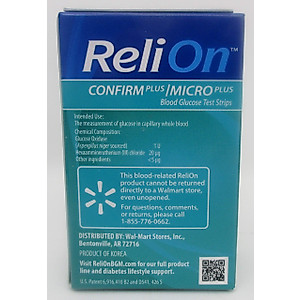 ReliOn Confirm Plus/Micro Plus Blood Glucose Test Strips - 100 ct (Two 50 ct Boxes)