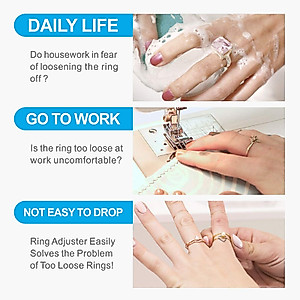 AdnesUSA Invisible Ring Size Adjuster - 12 Pack, 4 Sizes - for Loose Rings,Clear Invisible Ring Resizer Fit Any Ring Guard,Transparent Jewelry Sizer Spiral Silicone Tightener