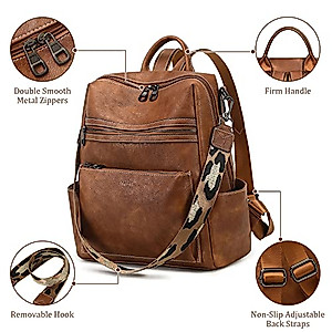 AGLOD Leather Backpack Purse for Women Designer Ladies Shoulder Bag Fashion Faux Work Travel Handbags